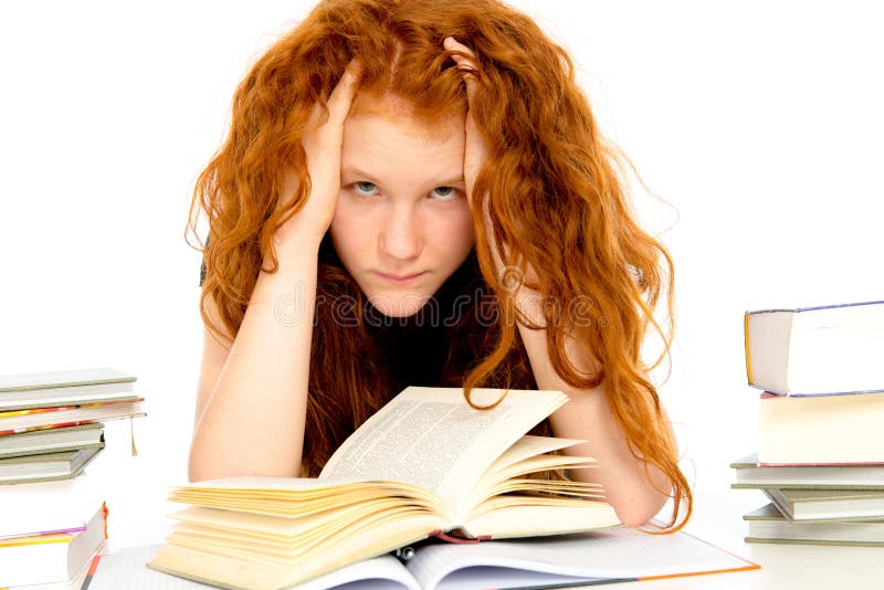 Difficult studies stock image. Image of model, literature - 35043275