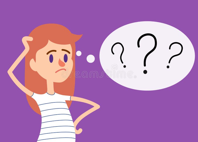 Girl has many questions stock illustration. Illustration of clip - 59334986