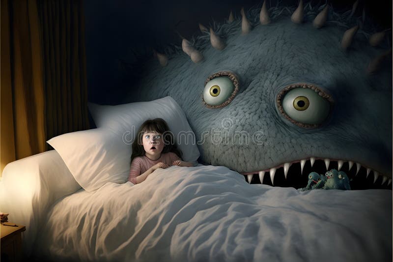 Girl Has Nightmares Created with Generative AI Technology Stock ...