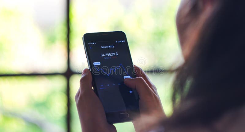 The Girl Has a Phone in Her Hand Stock Image - Image of device, mobile ...