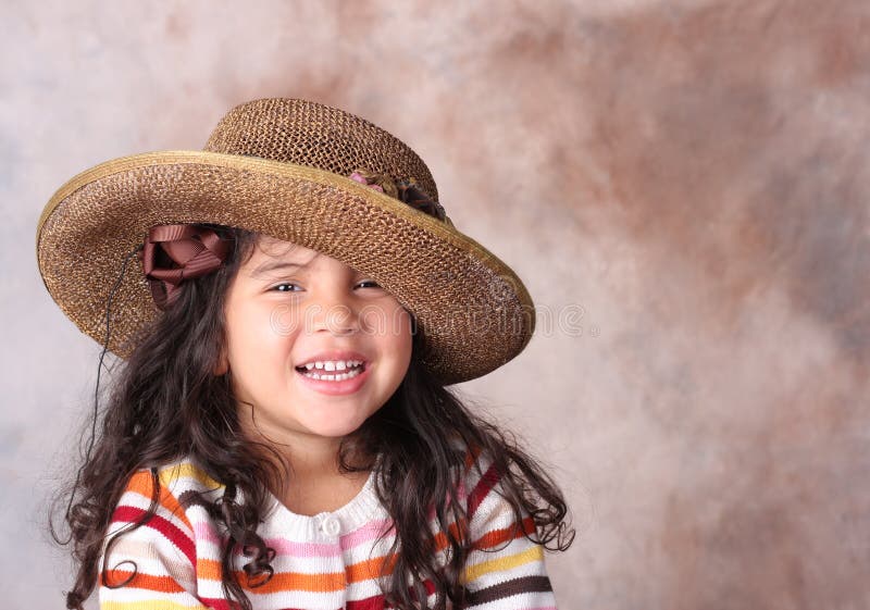 Girl in a hat stock image. Image of smile, pretty, girl - 18567983