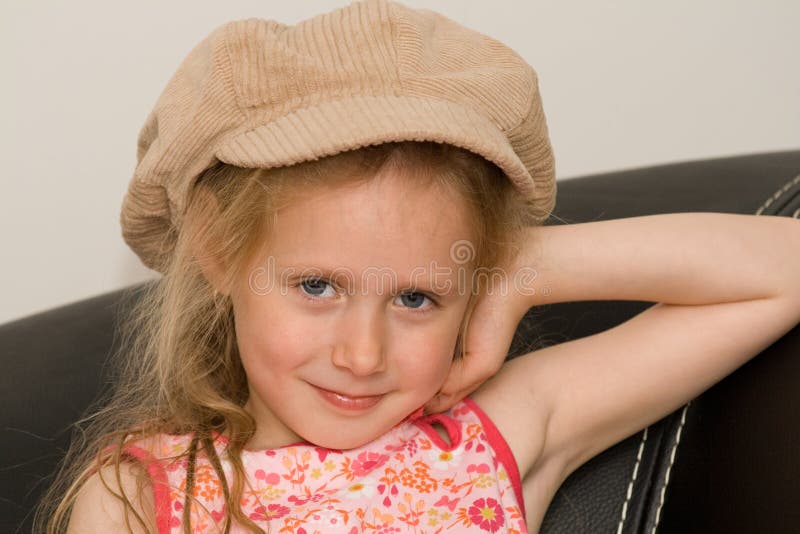 Girl with hat stock image. Image of human, baby, looking - 2606291