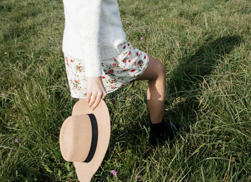 Girl with hat in hand stock photo. Image of harmony - 102282794
