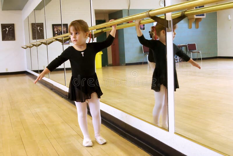 Girl having ballet lesson stock image. Image of handrail - 5025565