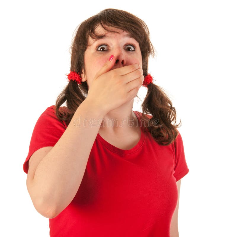 Girl is having fear stock image. Image of scaring, mouth - 26646897