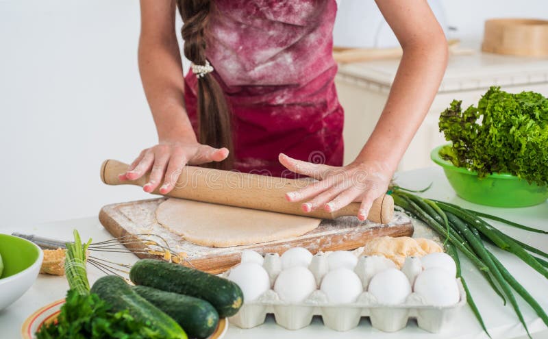 Girl Having Fun while Cooking, Childhood Stock Photo - Image of ...