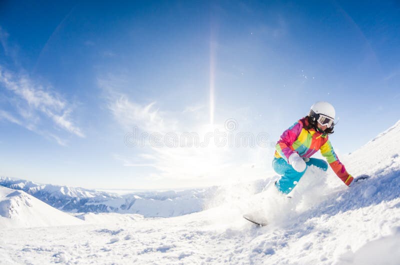 Snowboard girl jump stock photo. Image of speed, dangerous - 7771326