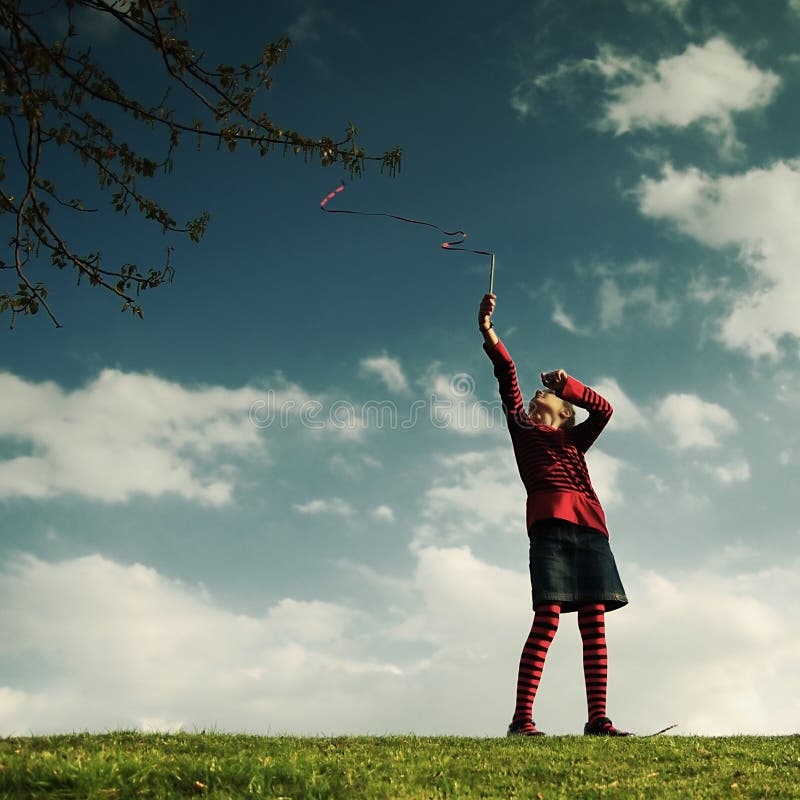 Girl having fun in a park stock photo. Image of high, blue - 5992096