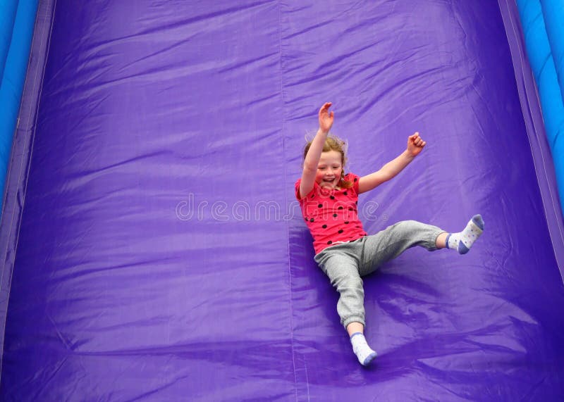Girl Having Fun on Slide stock image. Image of summertime - 67214869