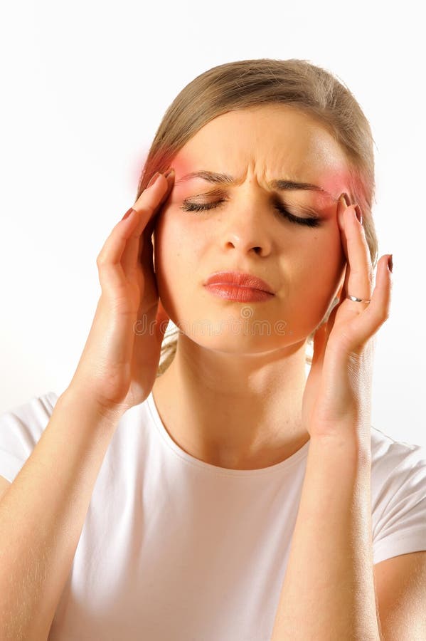 Girl having a headache stock photo. Image of anxiety - 36525000