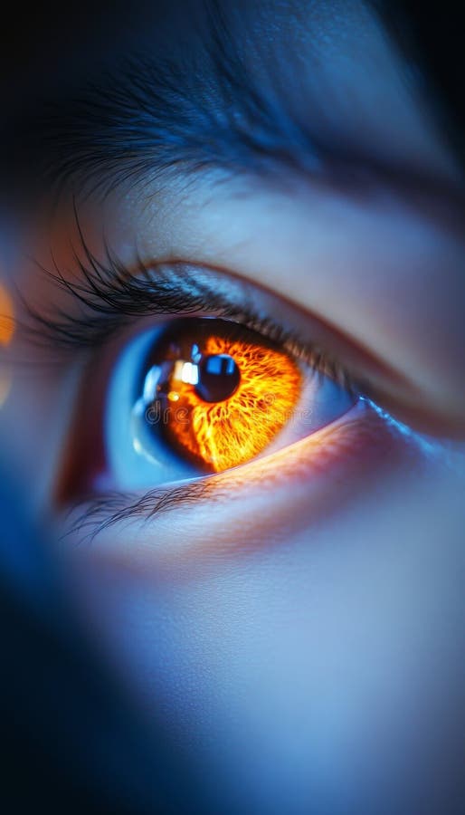 Girl with Hazel Eye, Light Reflection on Cornea, Ophthalmology or ...