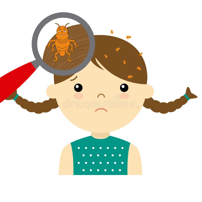 Girl with head lice stock vector. Illustration of school - 77297567