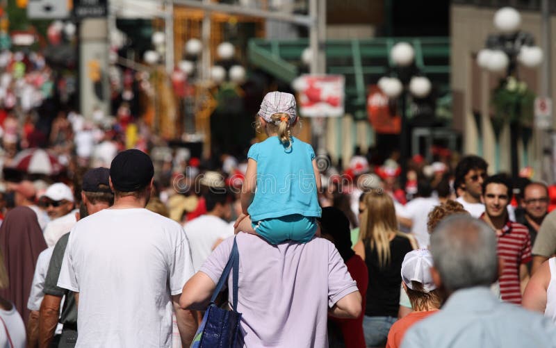 Girl on Head and Shoulders in Crowd Editorial Stock Photo - Image of ...