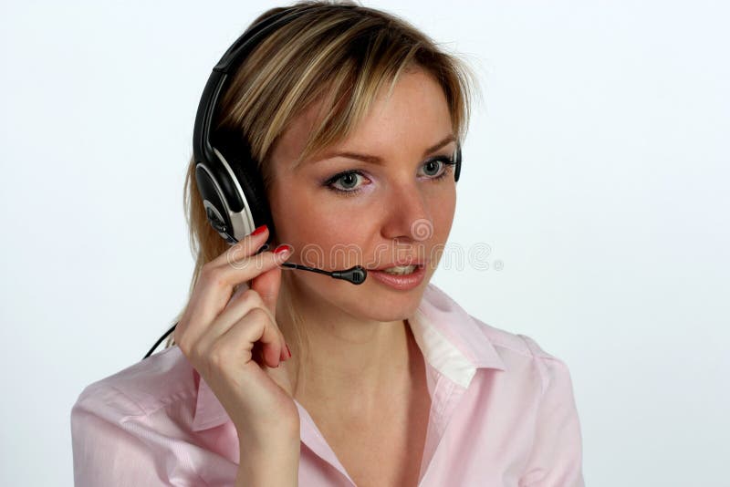 Girl with headset stock image. Image of operator, specialist - 16143927