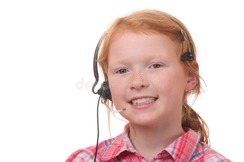 Girl with headset stock image. Image of executive, headset - 26421355