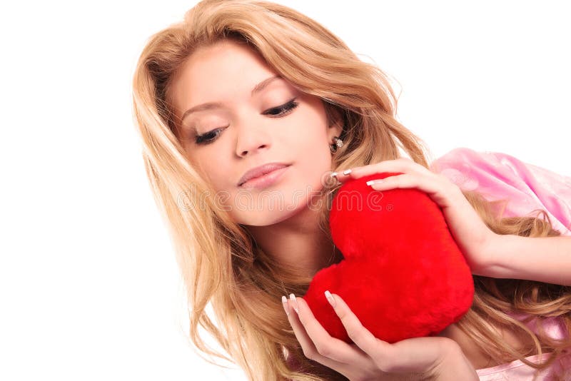 Girl with a heart stock image. Image of cute, isolated - 13050679