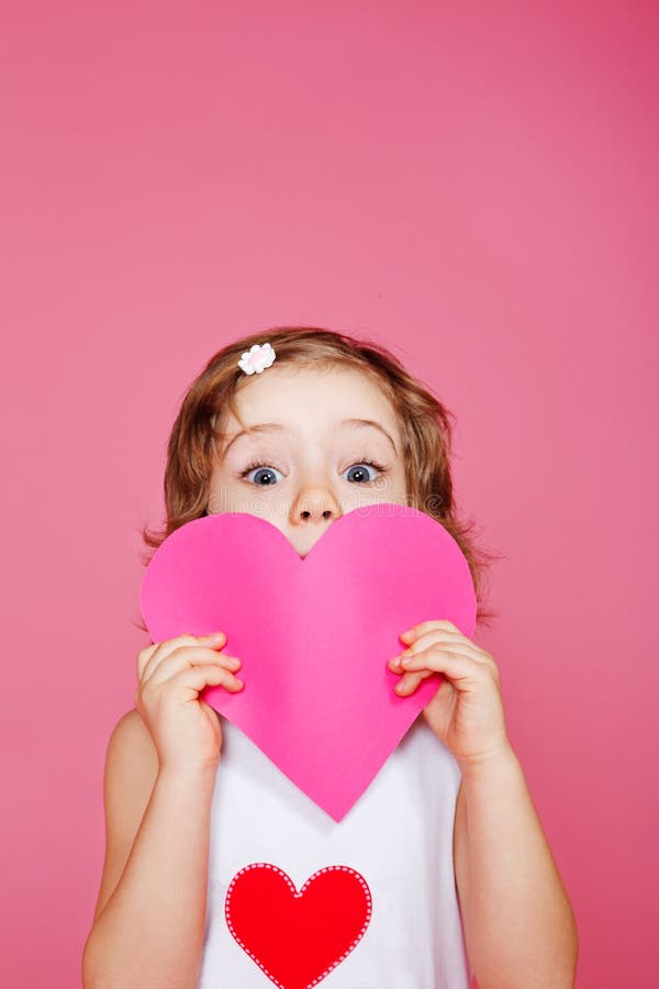 Girl with heart stock image. Image of human, expressive - 23134041