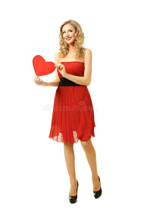 Girl with heart stock photo. Image of portrait, joyful - 28164776