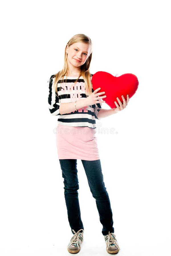 Girl with heart stock image. Image of cute, small, loving - 28966953