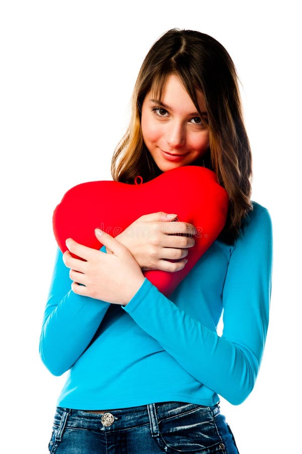 Girl with heart stock photo. Image of isolated, celebrations - 28966974
