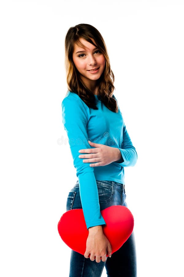 Girl with heart stock photo. Image of hair, heart, actions - 28966996