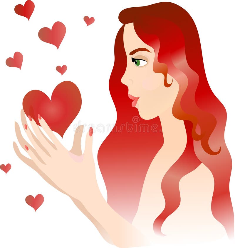 Girl with hearts stock vector. Illustration of loved - 24242114