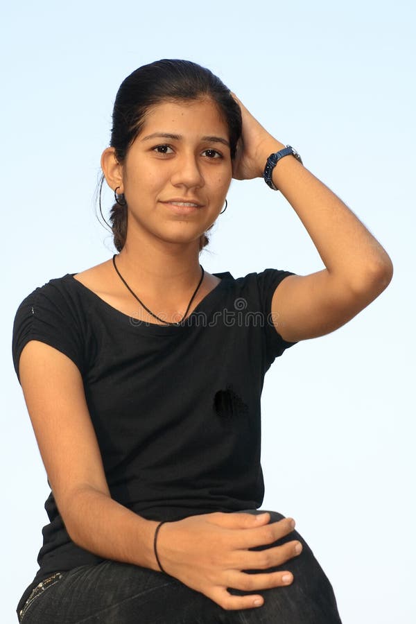 Simple Indian girl stock image. Image of girl, portraiture - 9579785