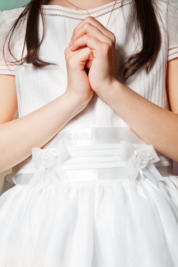 Girl in Her First Communion Day Stock Image - Image of catholicism ...