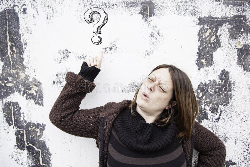 Girl hesitating stock photo. Image of education, concept - 53534342