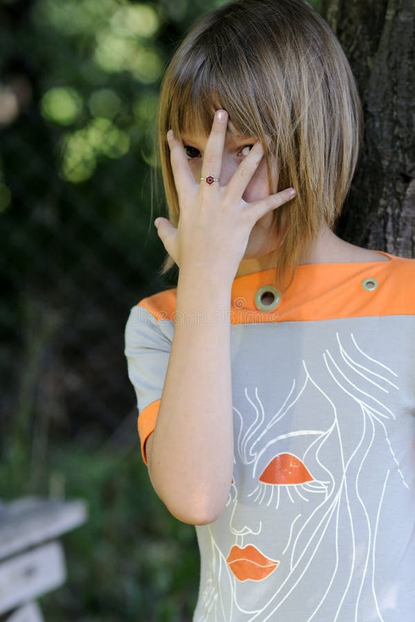 Girl hiding stock image. Image of glamour, little, glamorous - 10596935