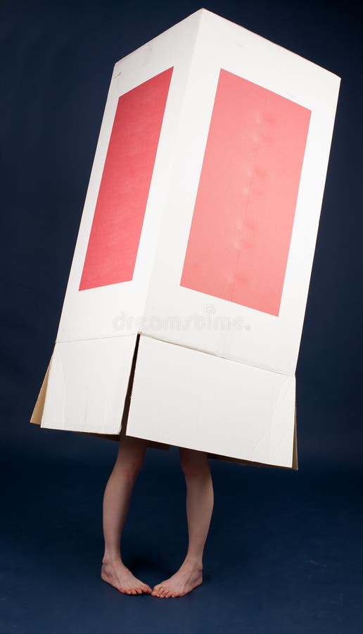Girl hiding in box stock photo. Image of foot, girl, introvert - 8358858
