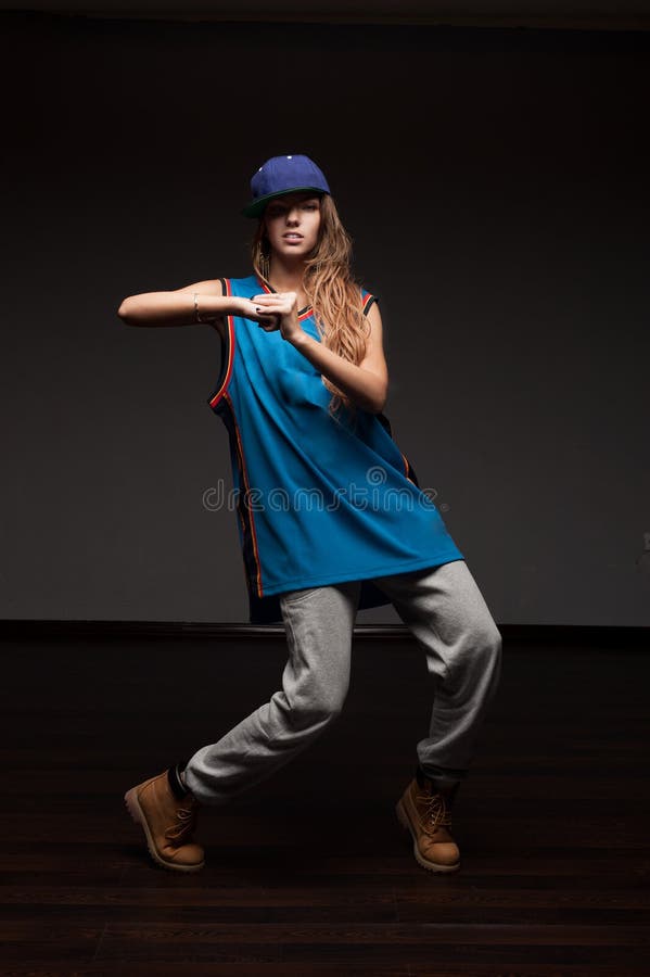 Girl hip-hop dancer stock image. Image of dark, looking - 27587531