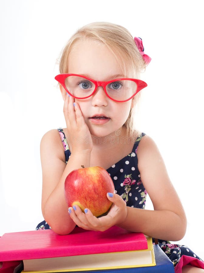 Girl holding an apple stock photo. Image of healthy, beautiful - 83471242