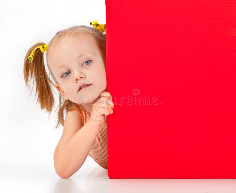 Girl holding blank sign stock photo. Image of showing - 13422216