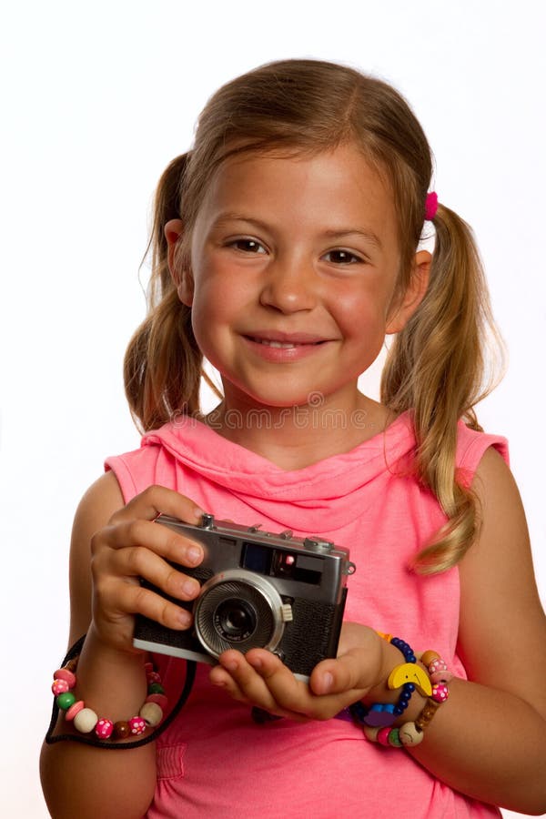 Little Girl Reporter stock photo. Image of antique, fashioned - 16962516
