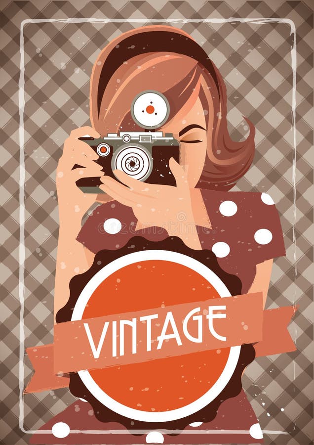 Girl Holding Camera. Vector Illustration Decorative Design Stock Vector ...