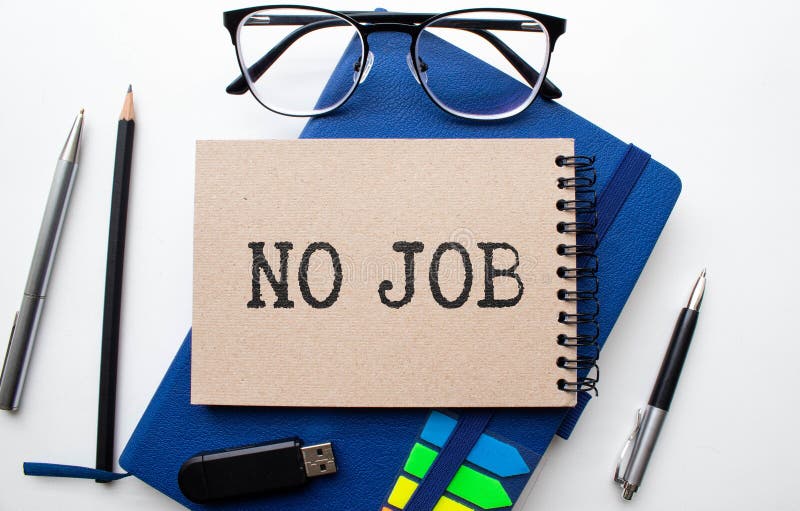 Girl Holding a Card with Text NO JOB Stock Photo - Image of hiring ...