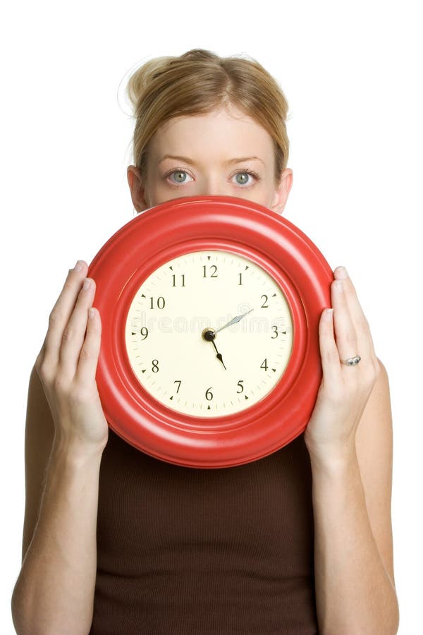 Girl Holding Clock stock photo. Image of teenager, pretty - 3060708