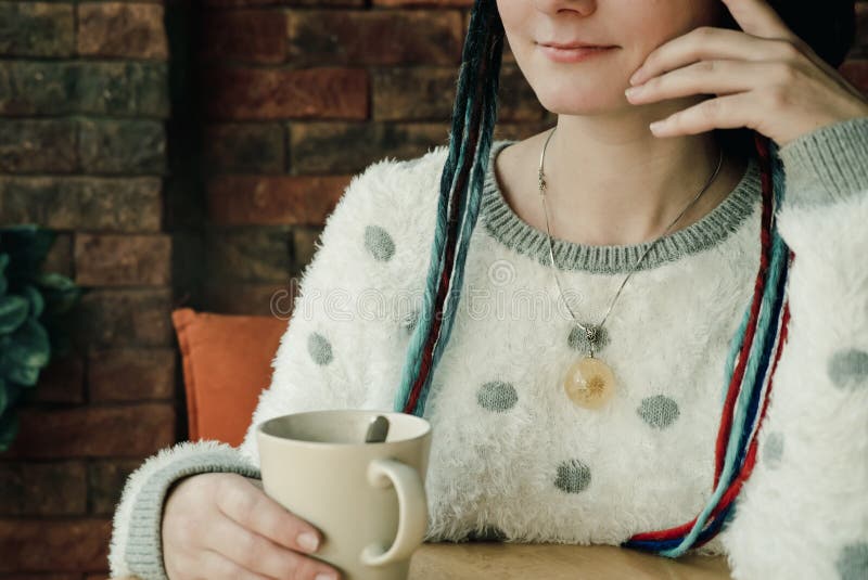 Girl Holding a Cup in Her Hand Stock Photo - Image of lady, decoration ...