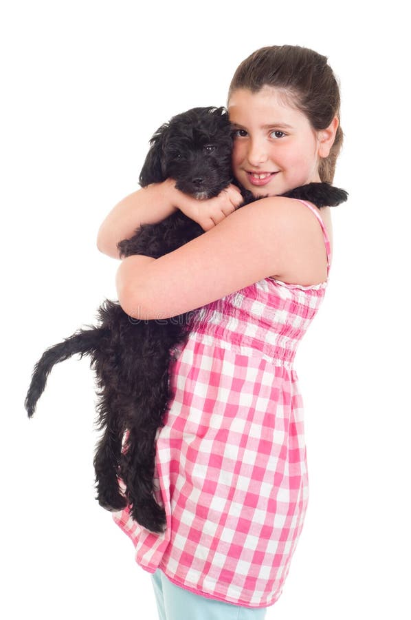 Little Girl and Her Pet Dog Stock Image - Image of expression ...