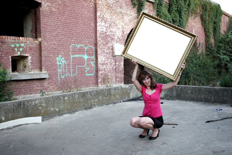Girl Holding A Frame Picture. Image: 6277185