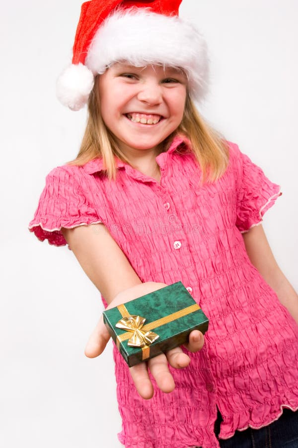 Girl holding a gift box stock photo. Image of play, little - 7341774