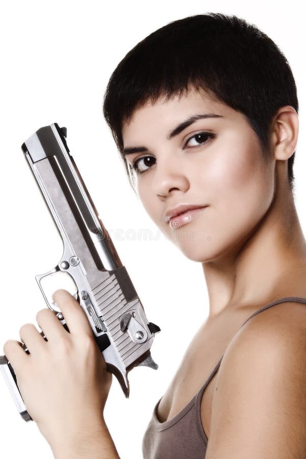 Girl holding gun stock photo. Image of gangster, attractive - 22301424