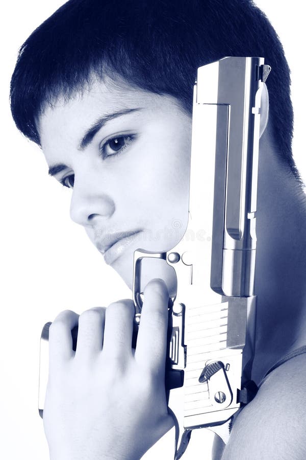 Girl holding gun stock photo. Image of gangster, attractive - 22301424