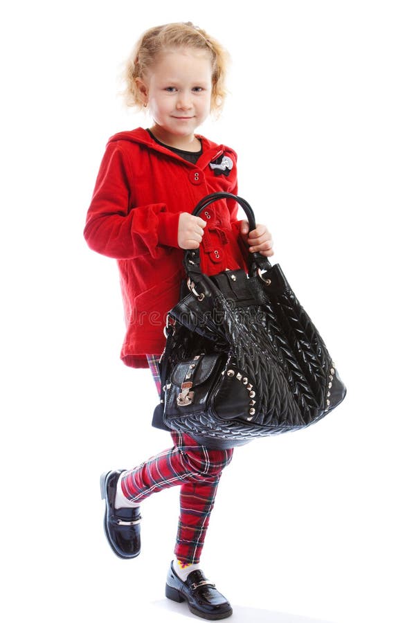 Girl with a black handbag stock photo. Image of black - 11408518