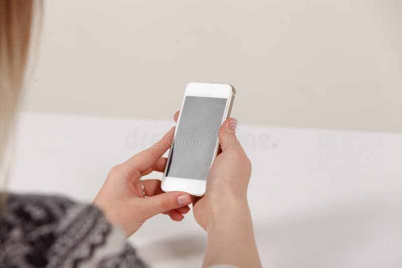 A Girl is Holding a Mobile Phone Screen To Herself Stock Photo - Image ...