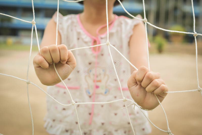 Girl Holding Net Selective and Soft Focus Stock Image - Image of girl ...