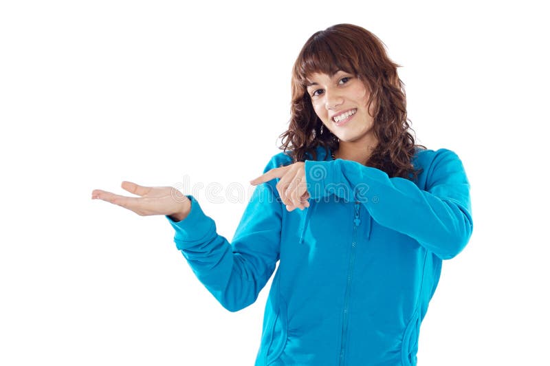Girl holding nothing stock image. Image of concept, people - 3744789