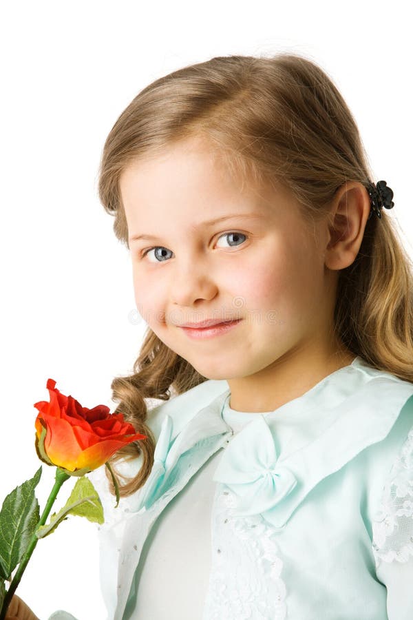 Girl holding rose stock photo. Image of casual, caucasian - 18634184