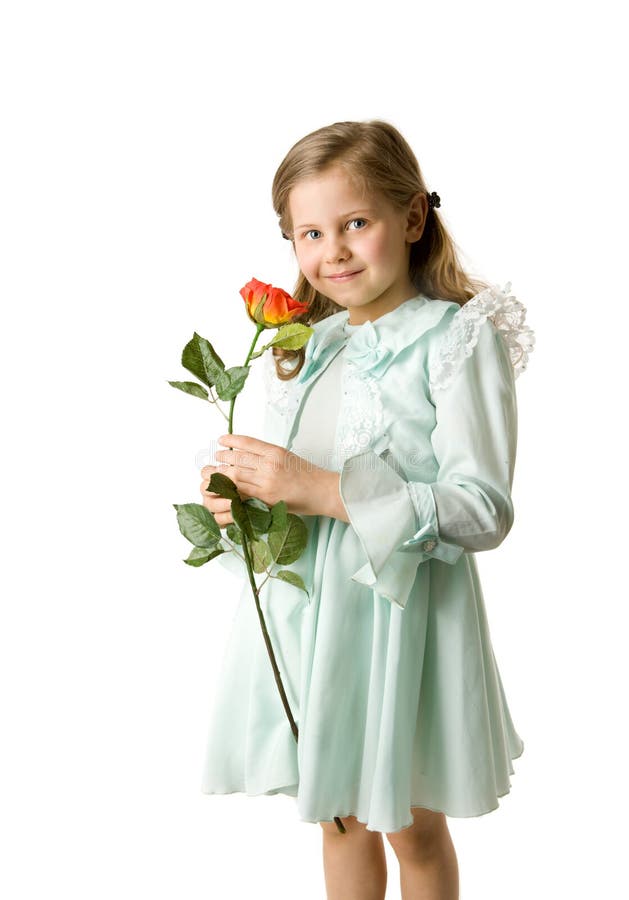 Girl holding rose stock image. Image of portrait, glamour - 18634187